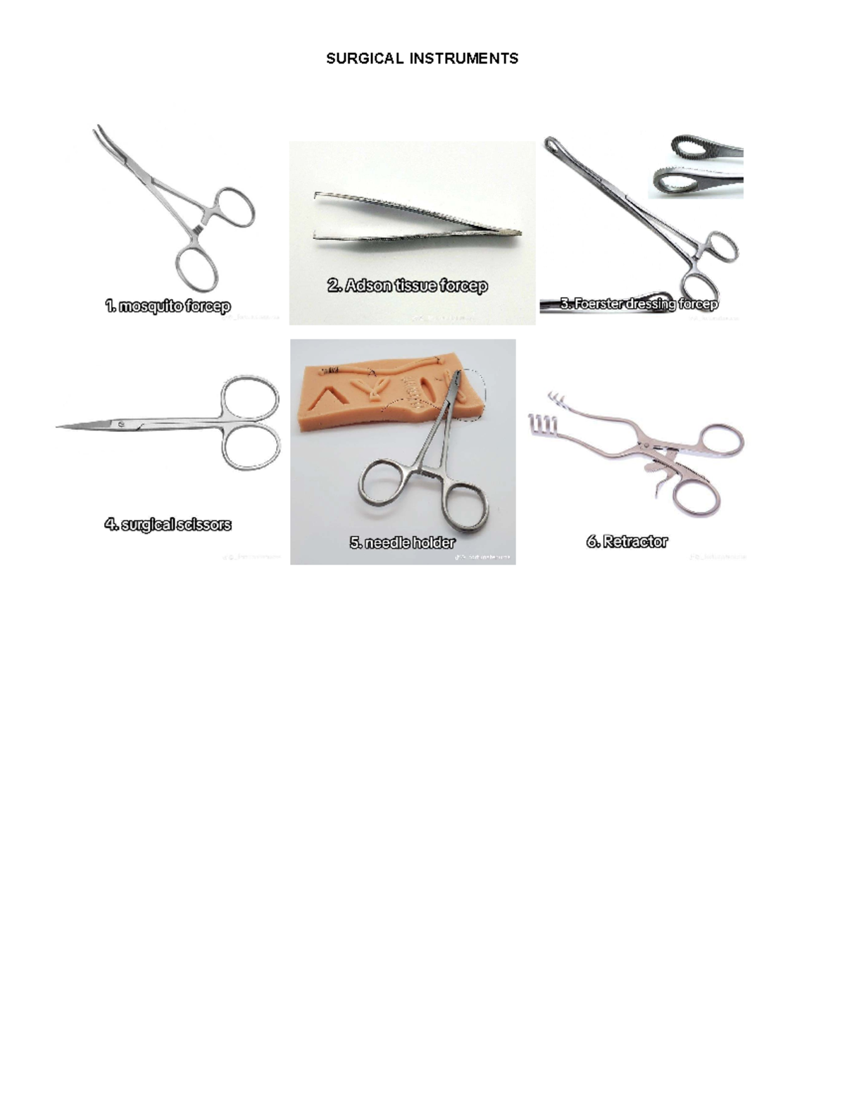 Surgical Instruments - nursing - SURGICAL INSTRUMENTS - Studocu