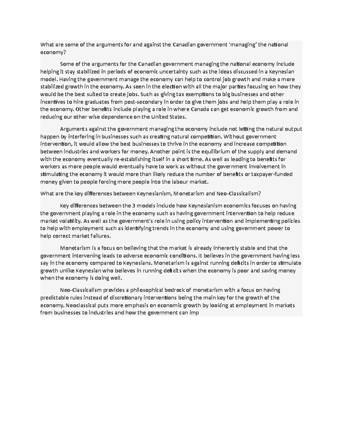 POLI 2P99 Week 6 Forum - What are some of the arguments for and against ...