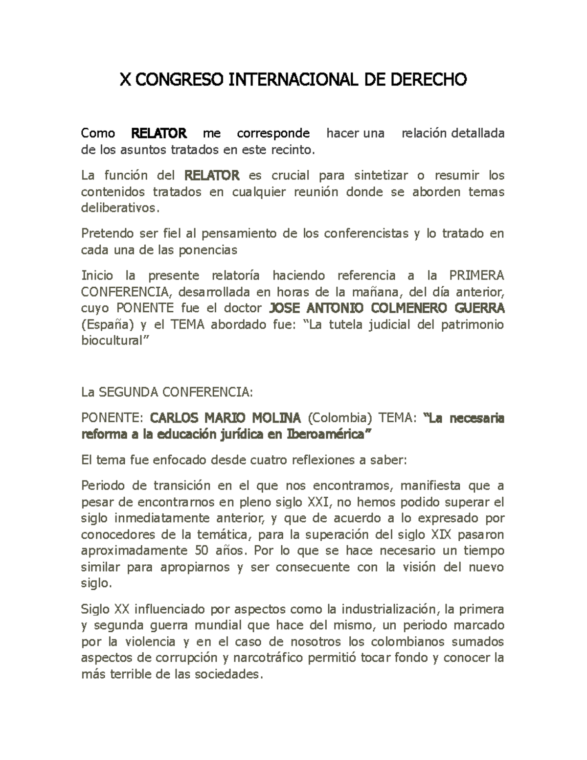 X Congreso Internacional DE Derecho Derecho, MAR Y RIO Unisimon - X ...