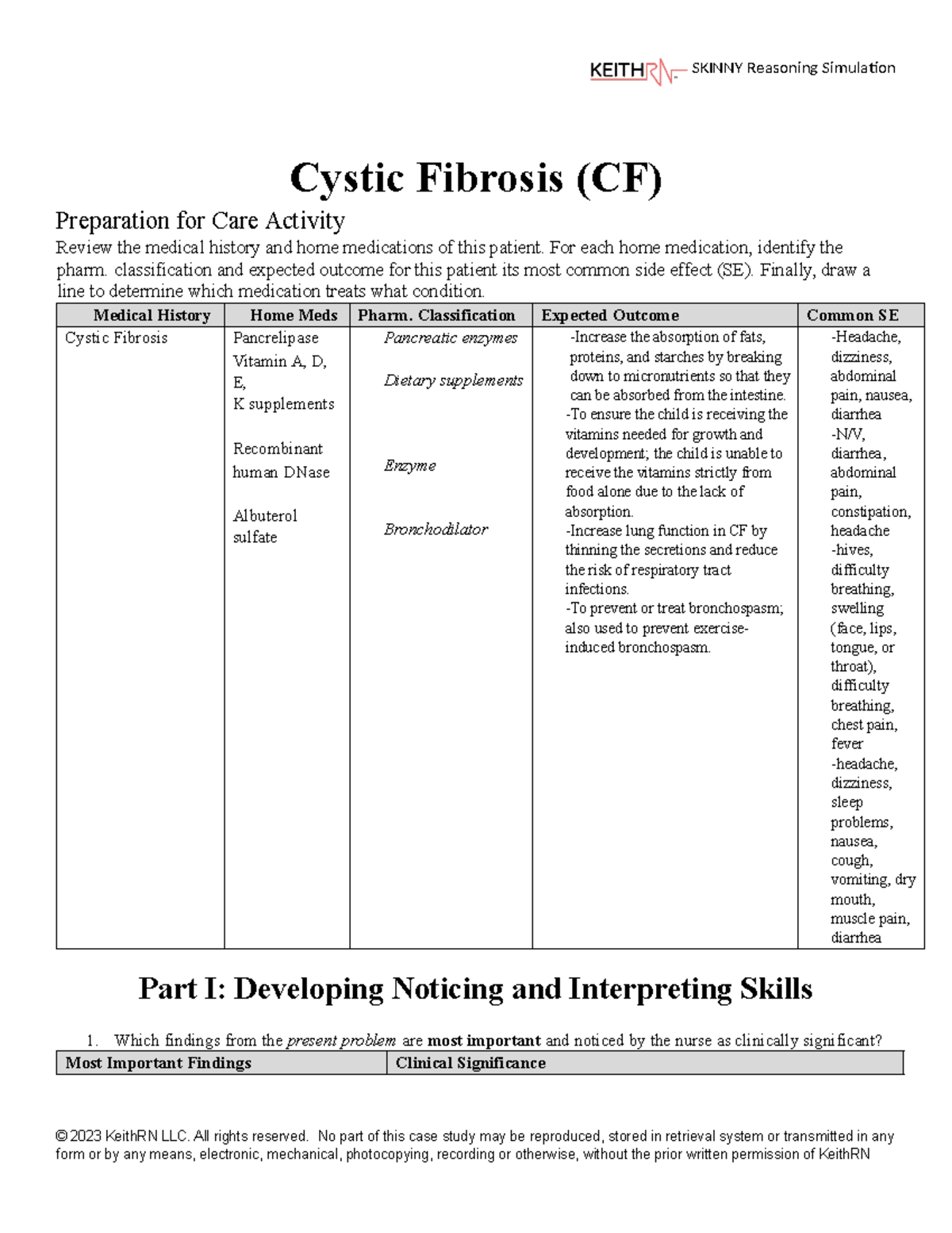 Cystic Fibrosis Case Study Finished - Cystic Fibrosis (CF) Preparation ...