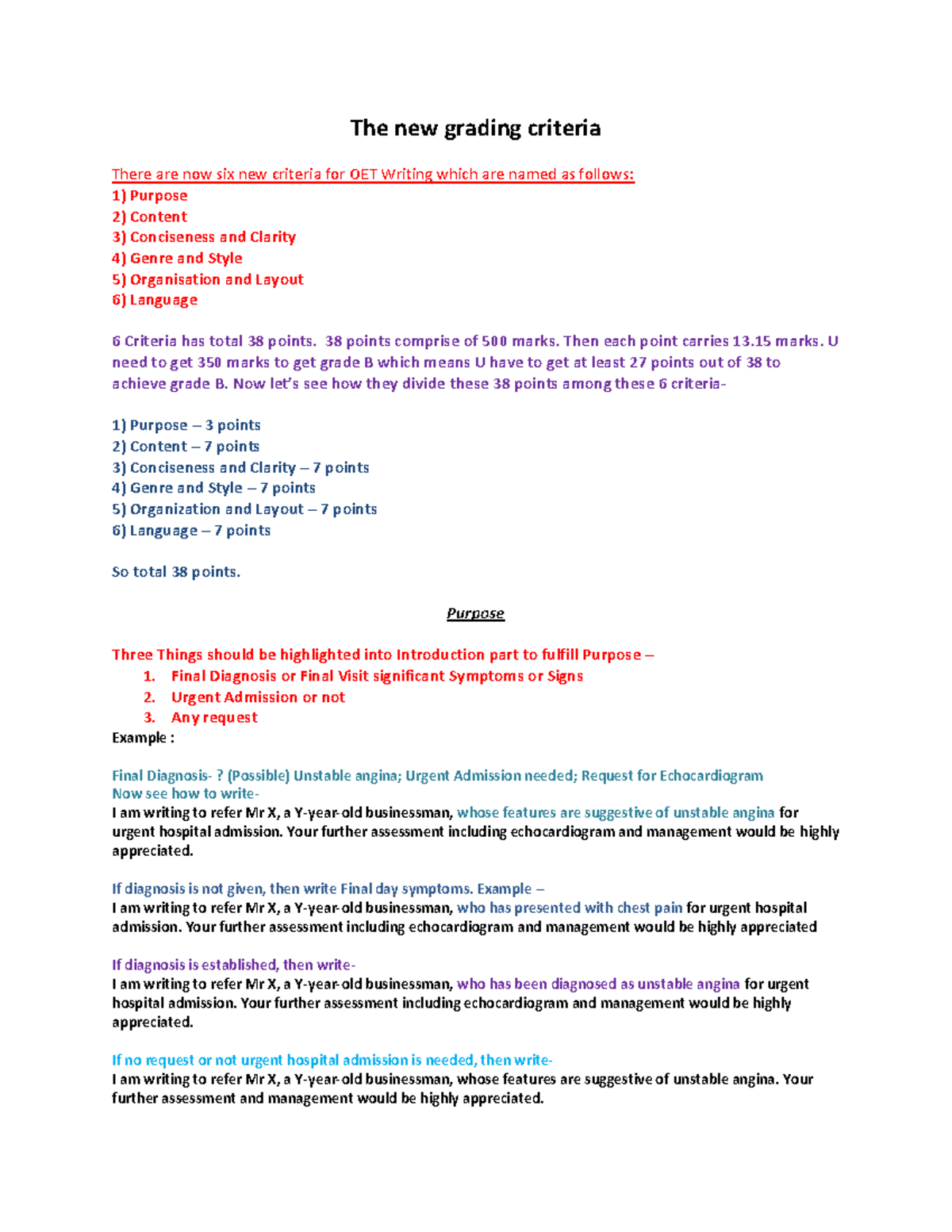 Criteria Full compressed - The new grading criteria There are now six ...