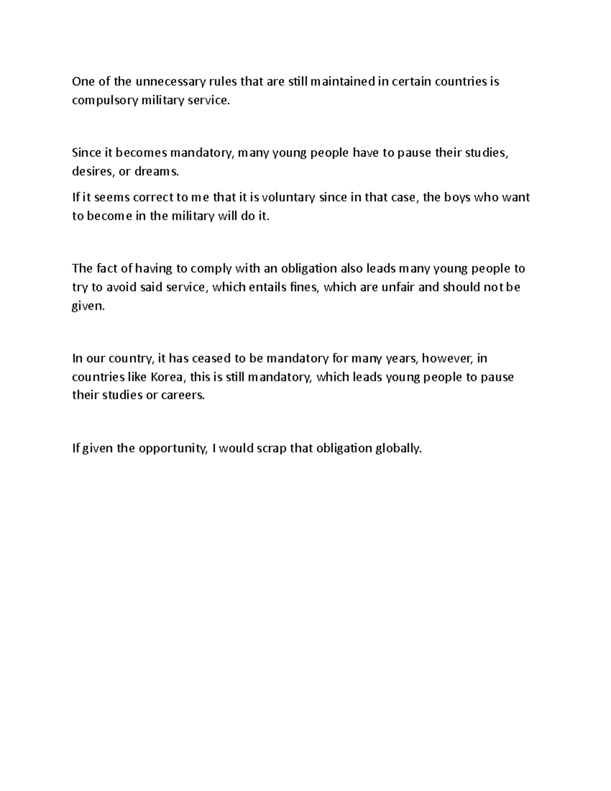 Writing 2 - One of the unnecessary rules that are still maintained in ...