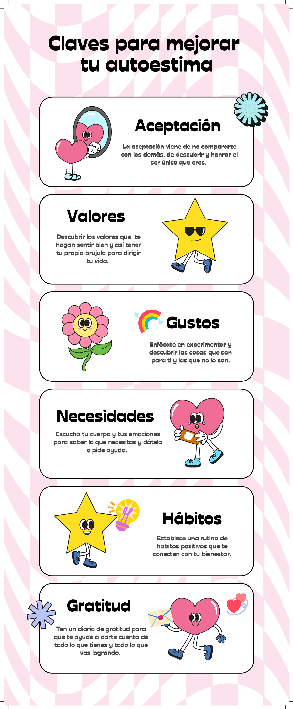 Infografía autoestima creativa rosa - Claves para mejorar tu autoestima ...