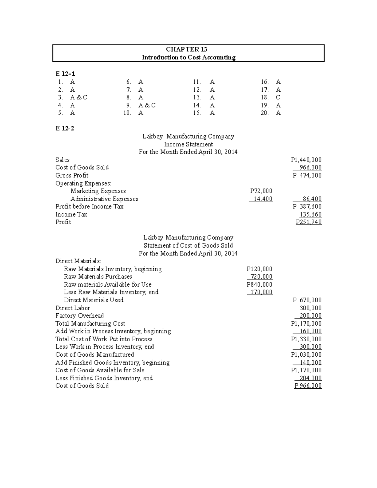 APC ch12sol - Accounting for Partnership Corporation by Baysa and ...