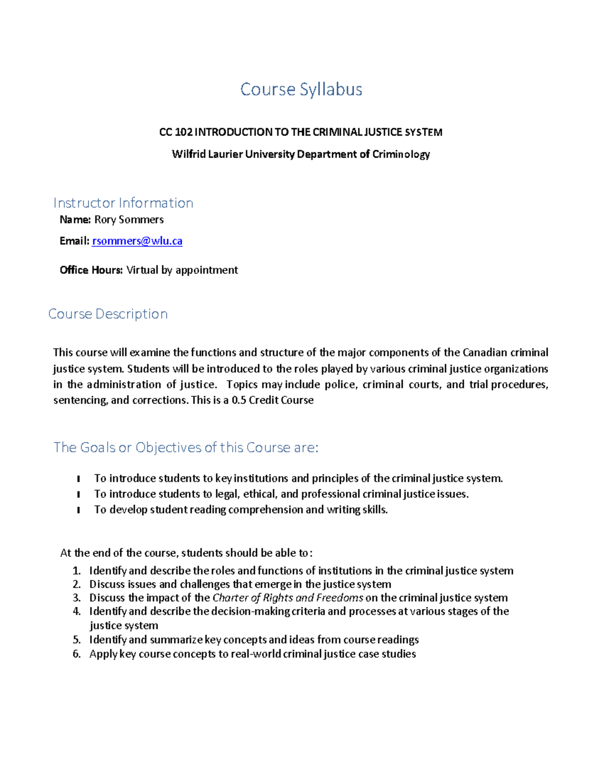 Criminal Justice Syllabus - Course Syllabus ####### CC 102 INTRODUCTION ...