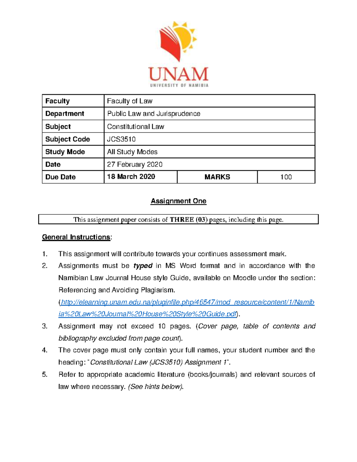 JCS 2020 Assignment 1 - Good notes - Assignment One This assignment ...
