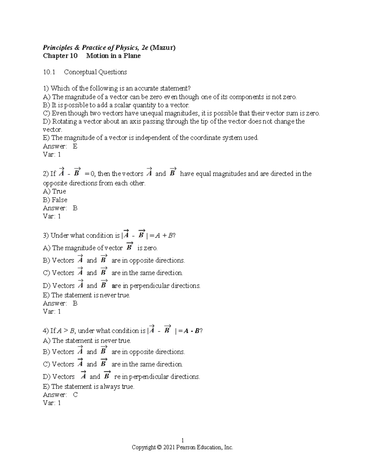 10 testbank PDF - mmmmmm - 1 Principles & Practice of Physics, 2e ...