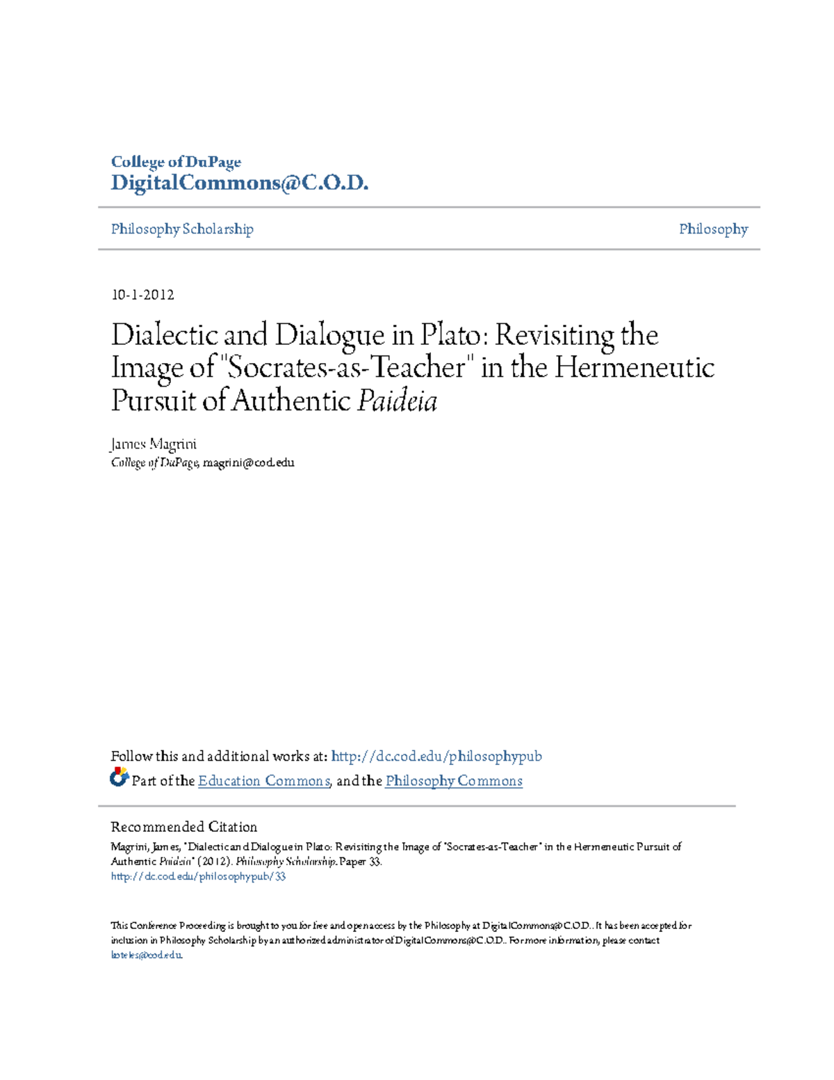 4. Dialectic and Dialogue in Plato Revisiting the Image of Socrate ...