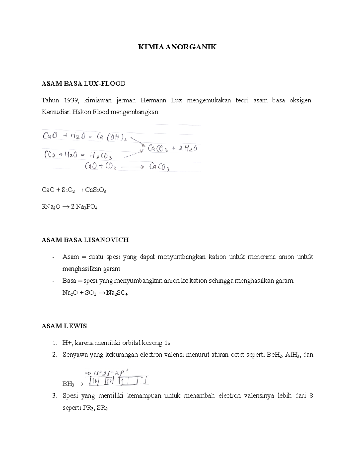 Kimia Anorganik 4 - KIMIA ANORGANIK ASAM BASA LUX-FLOOD Tahun 1939 ...
