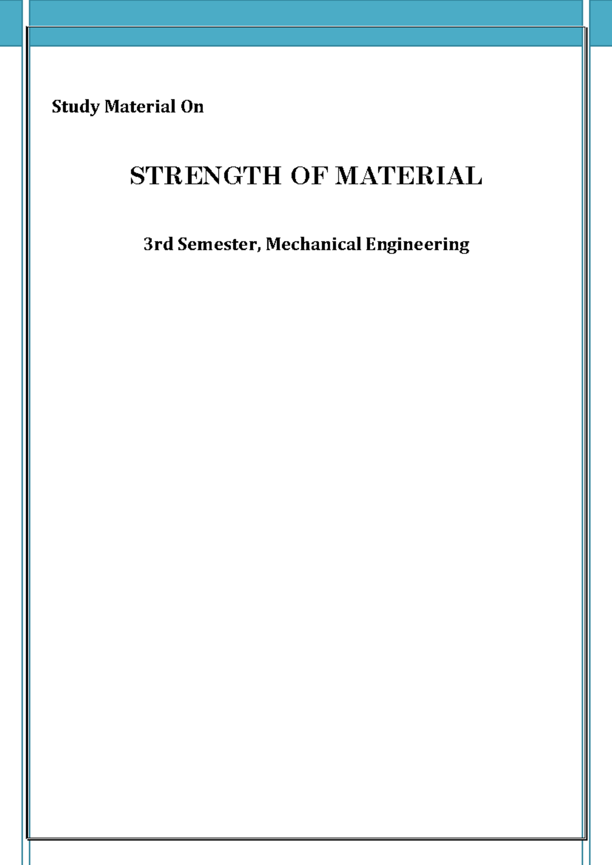 Best SOM notes - Study Material On STRENGTH OF MATERIAL 3rd Semester ...