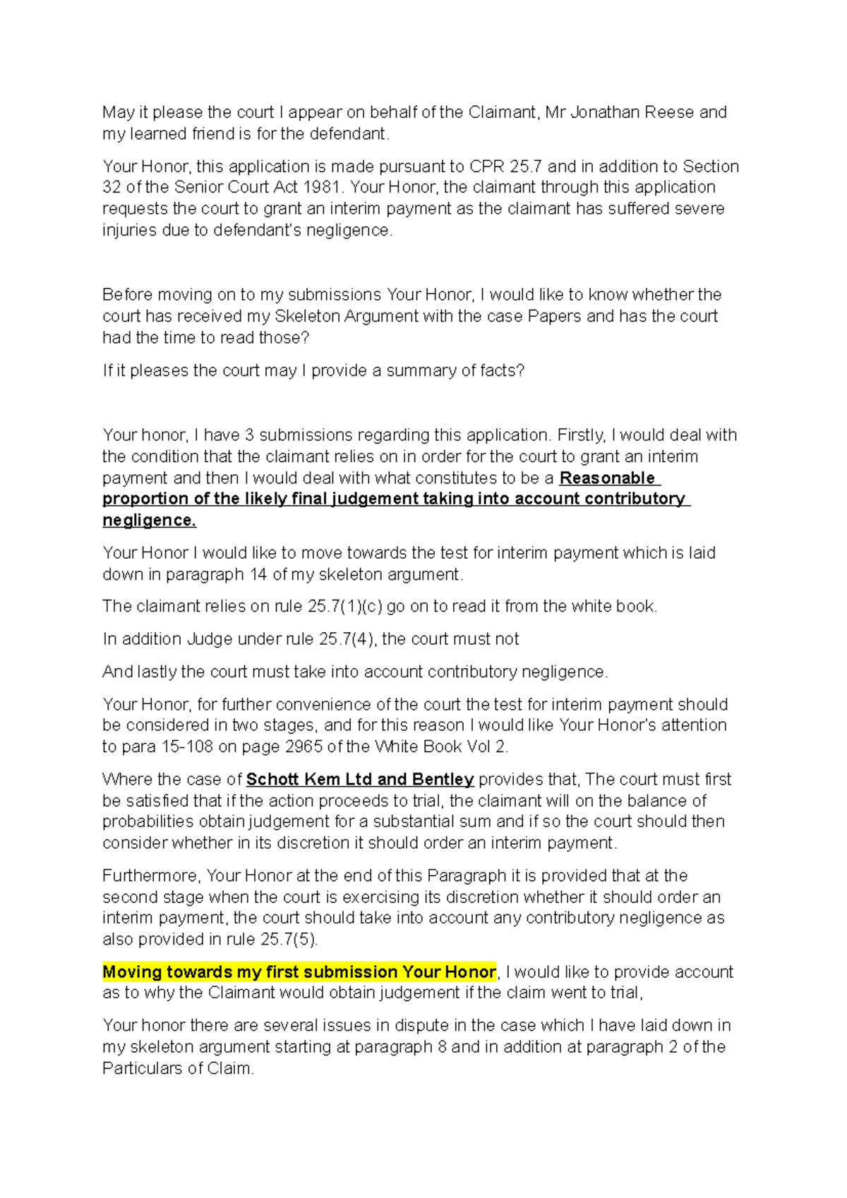 Script - Complete overview of how to act in your submission advocacy ...