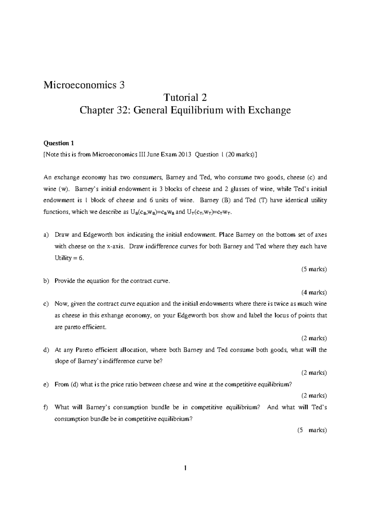 Tutorial 2 - These practice questions for micro economics ...