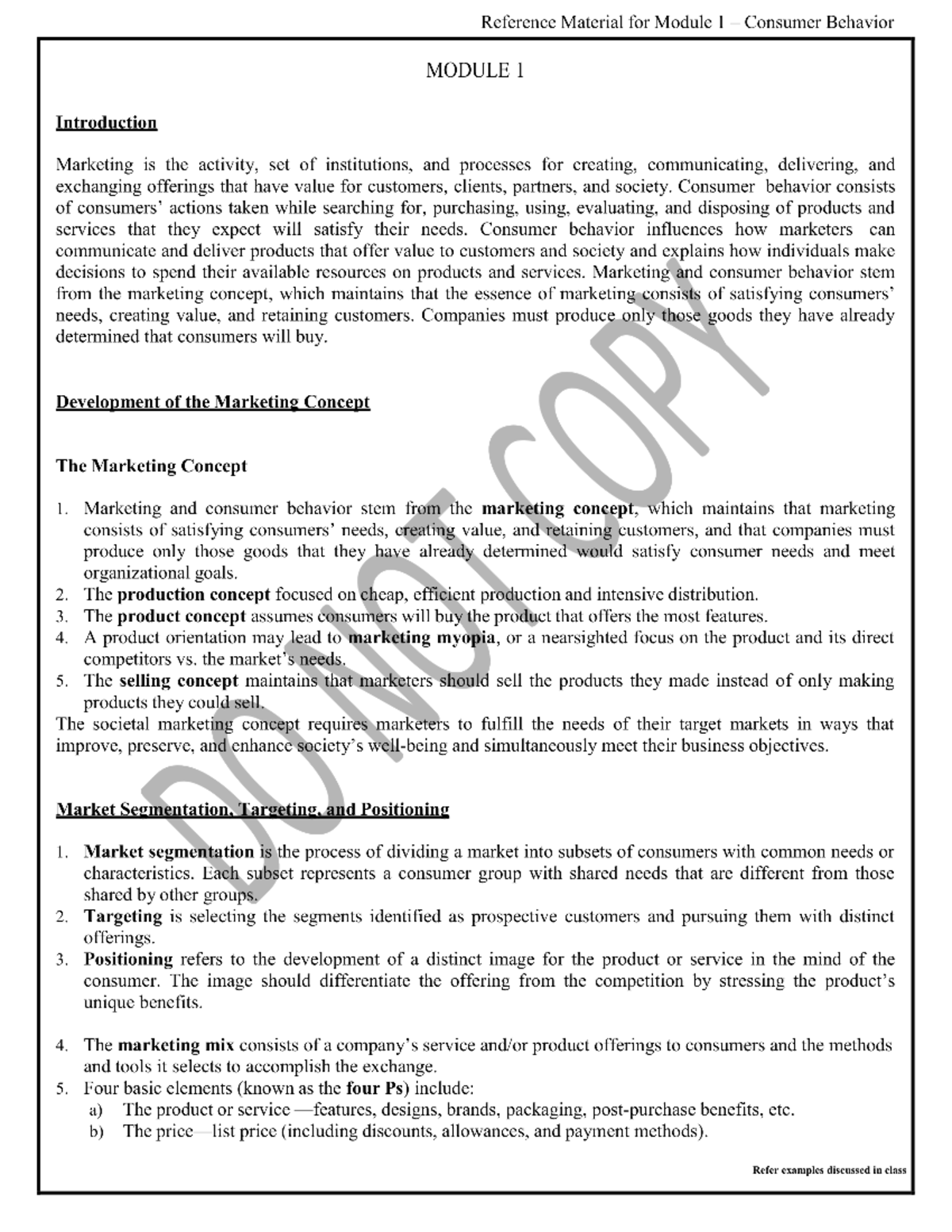 Module 1 CB- reference material - BCOM (Hons) - Studocu