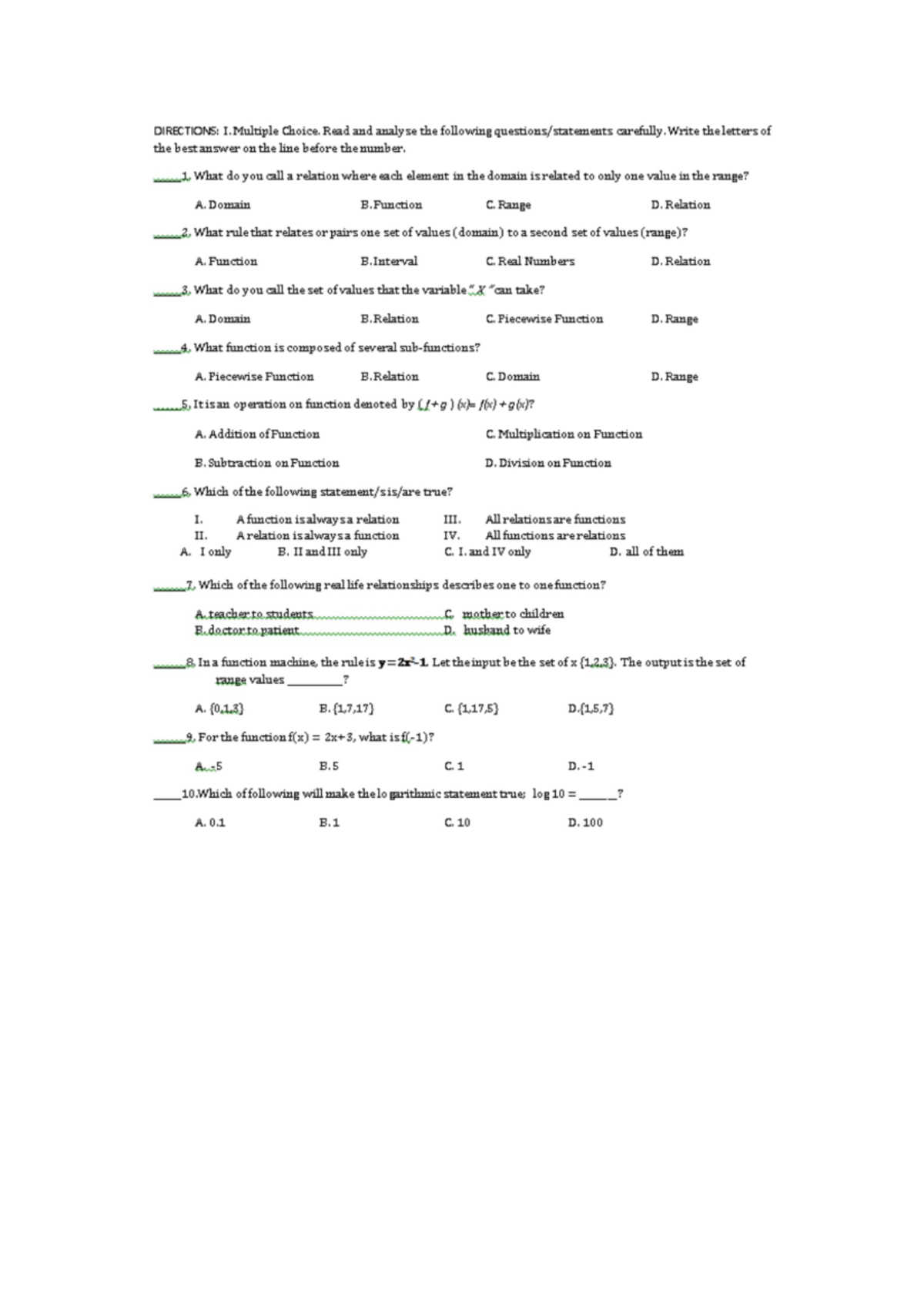 Genmath - lecture notes and practice exercises - advance mathematics ...