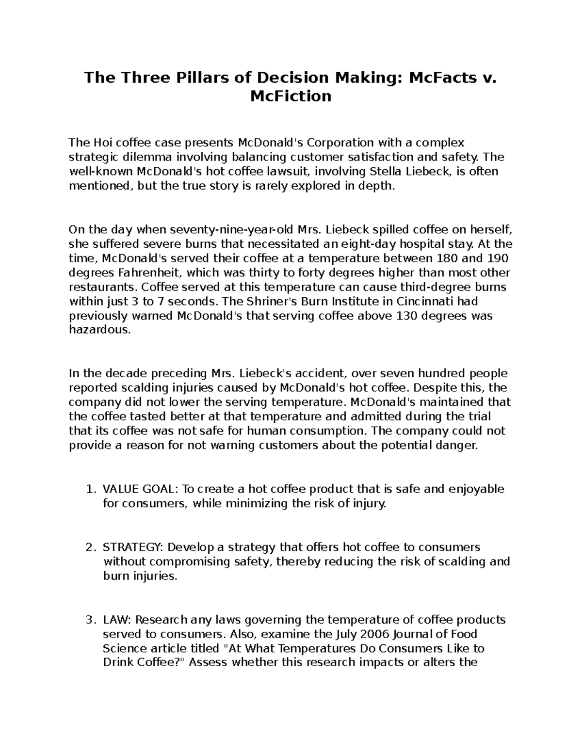 Mc Facts v. Mc Fiction - The Three Pillars of Decision Making: McFacts ...