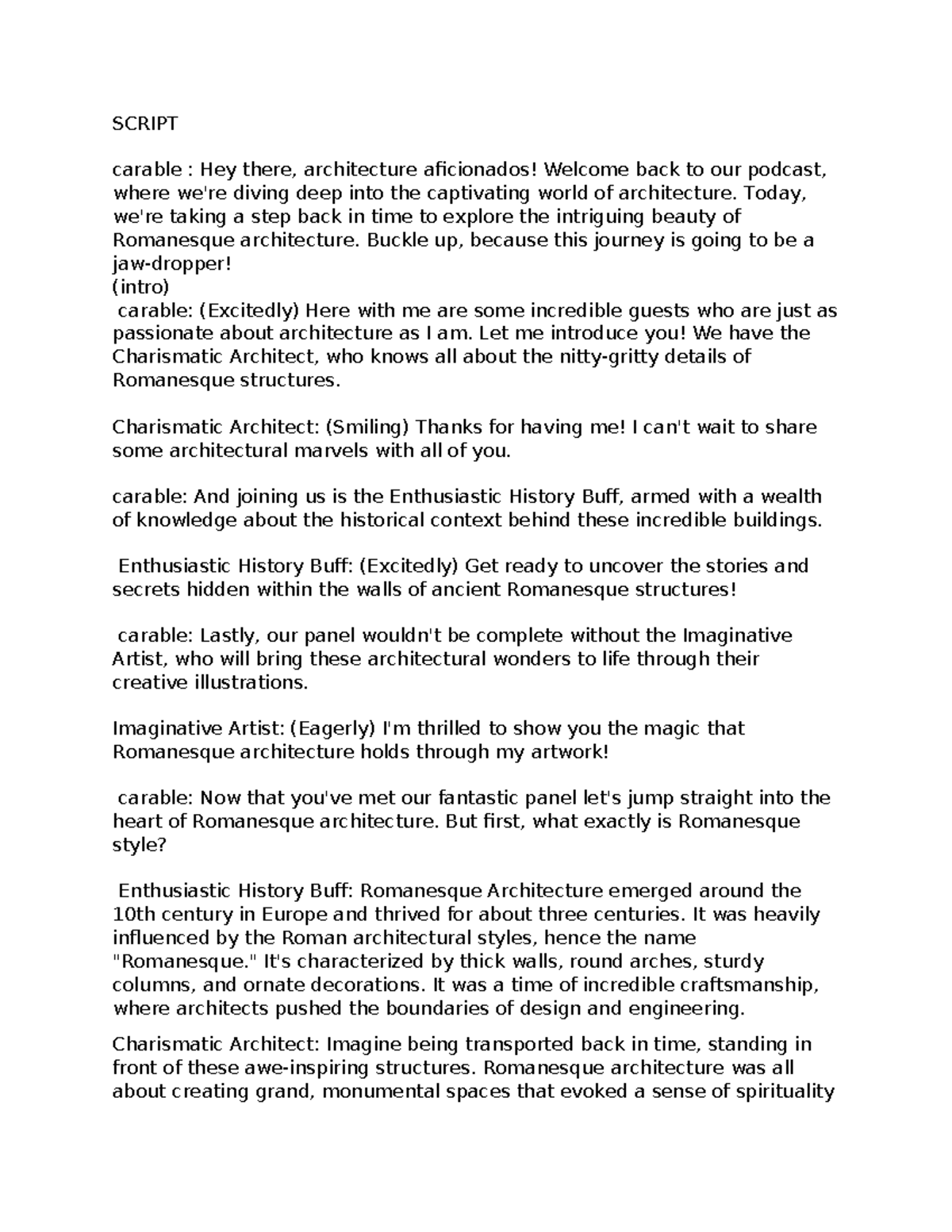 Script 1 Assignment Script Carable Hey There Architecture Aficionados Welcome Back To