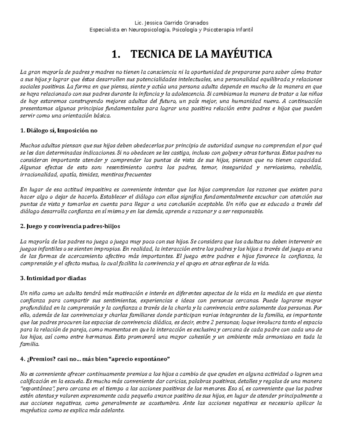 Tecnica DE LA Mayéutica - Psicologia - UNAM - Studocu