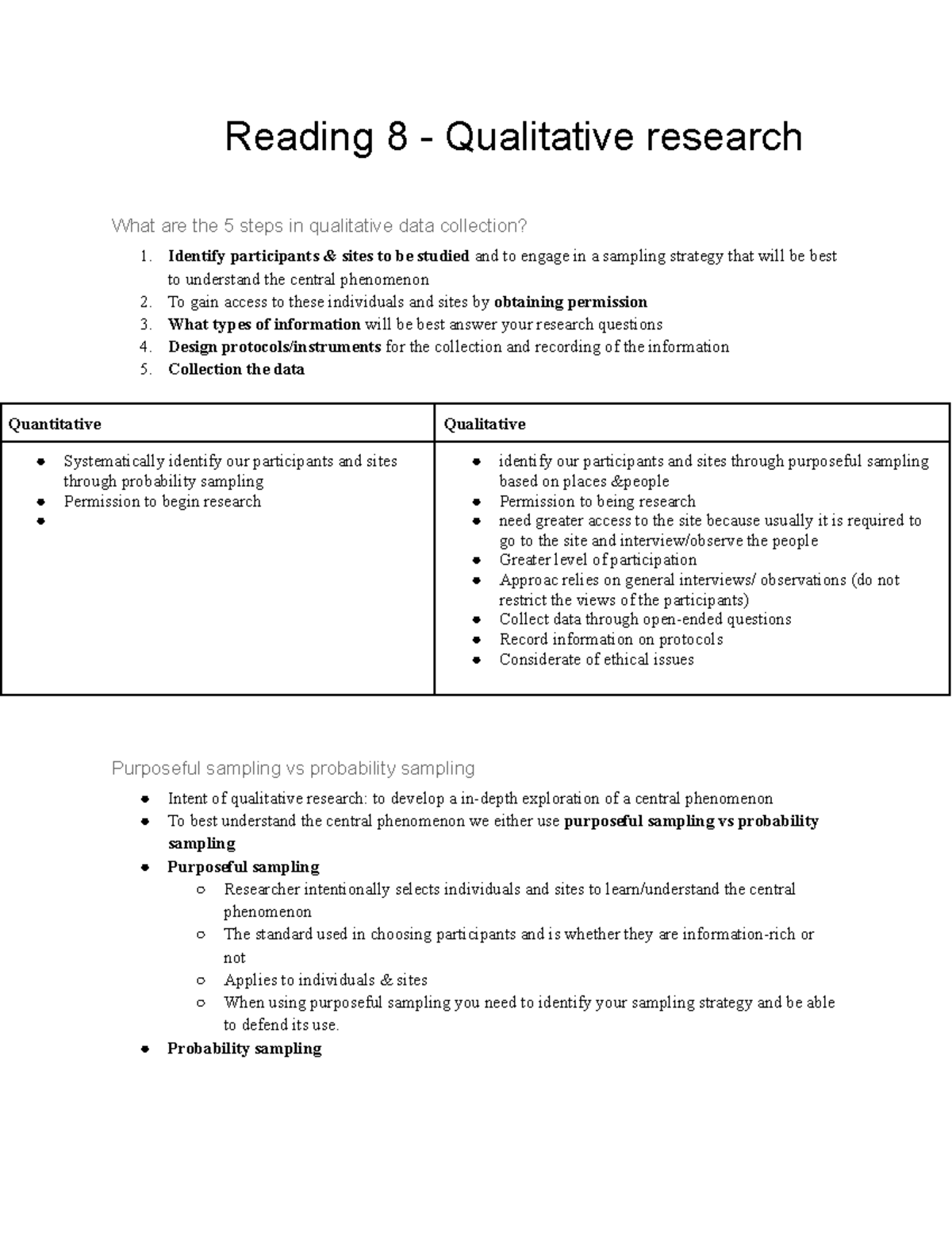 Reading 8 - Qualitative research - Reading 8 - Qualitative research ...