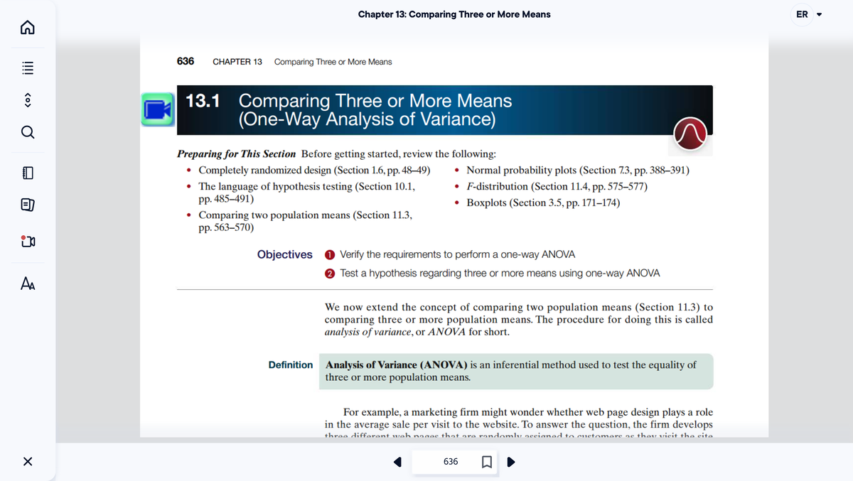 MP636 - page 636 - MATH 235 - 636 Chapter 13: Comparing Three or More ...