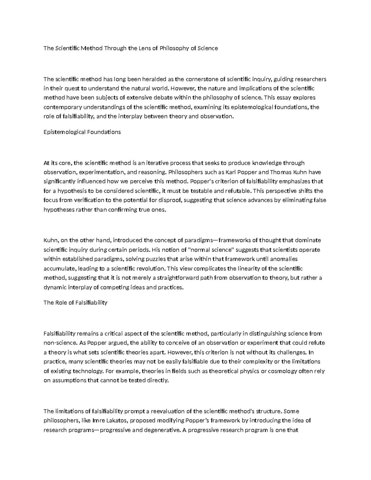 Relevance of philosophy of science - The Scientific Method Through the ...