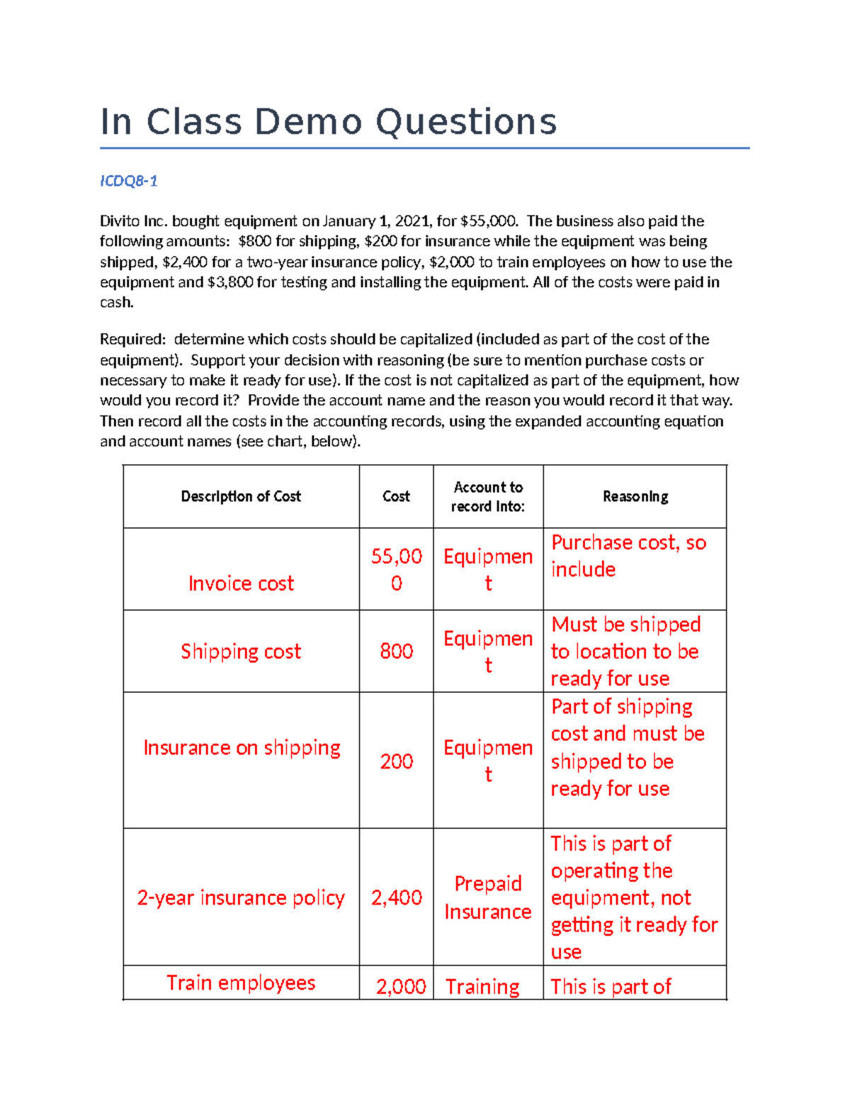 Chapter 8 - IN CLASS DEMO QUESTION WITH ANSWES - 2021 - In Class Demo ...