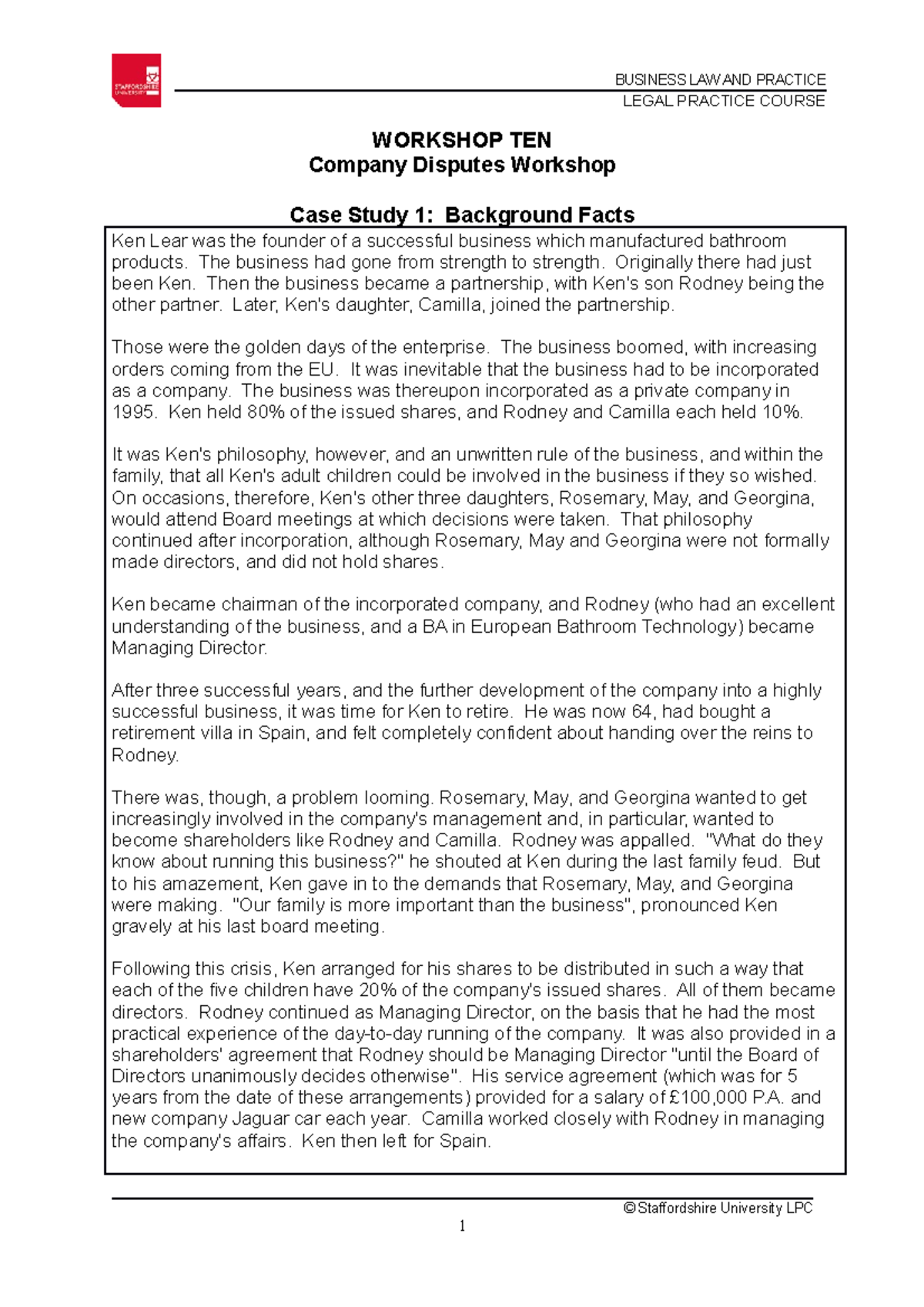 Week 10 Case Study 1 (seen) 2022-23 - Seen Case Study Background Facts ...