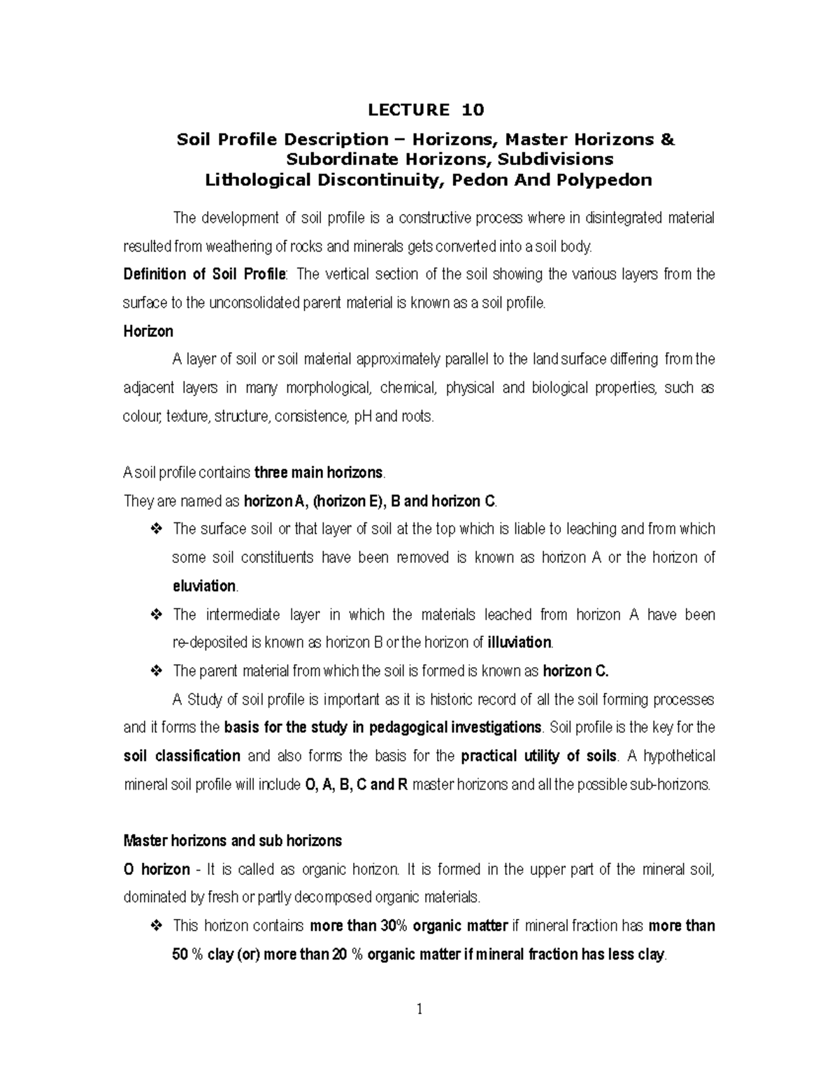 Lecture 10 Soil Profile - LECTURE 10 Soil Profile Description ...
