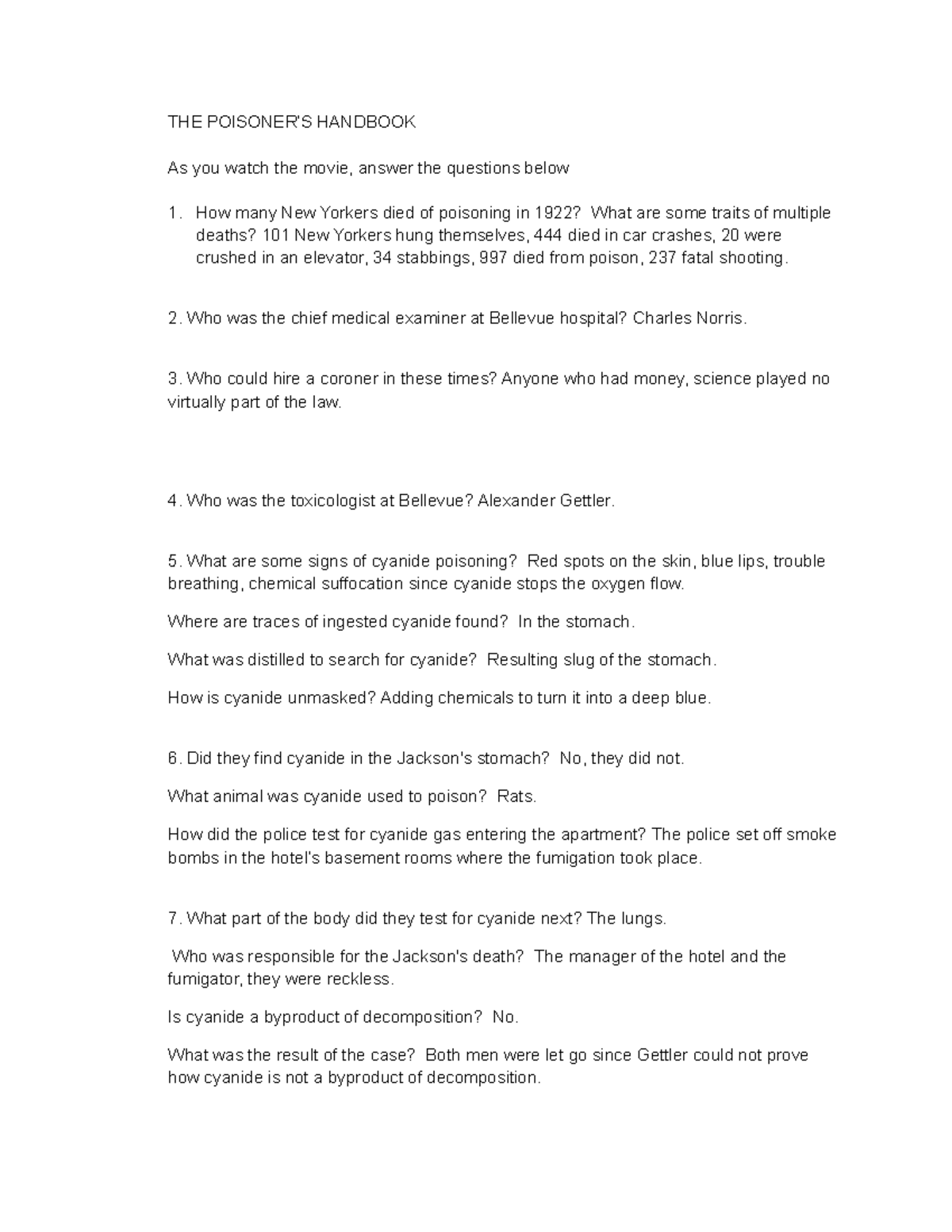 Poisoner Questions - THE POISONER’S HANDBOOK As you watch the movie ...