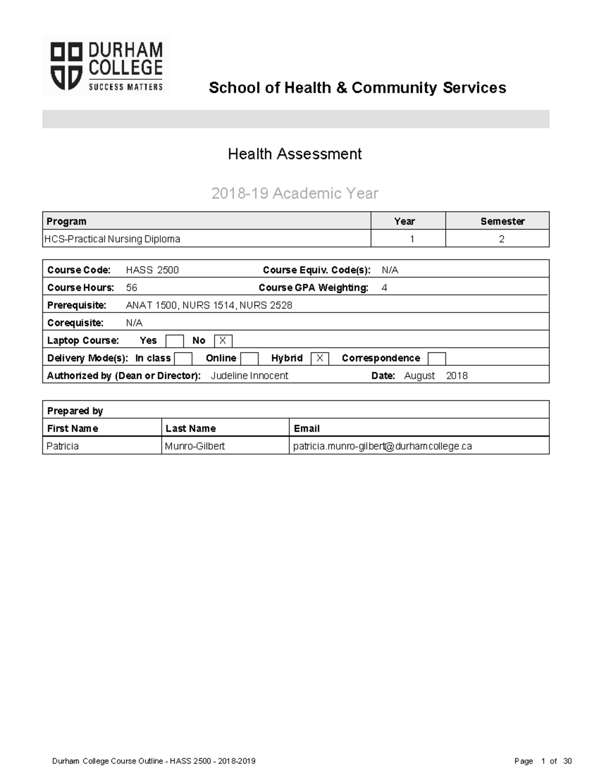 HASS 2500 2019 - Course Outline - For transferring credits ...