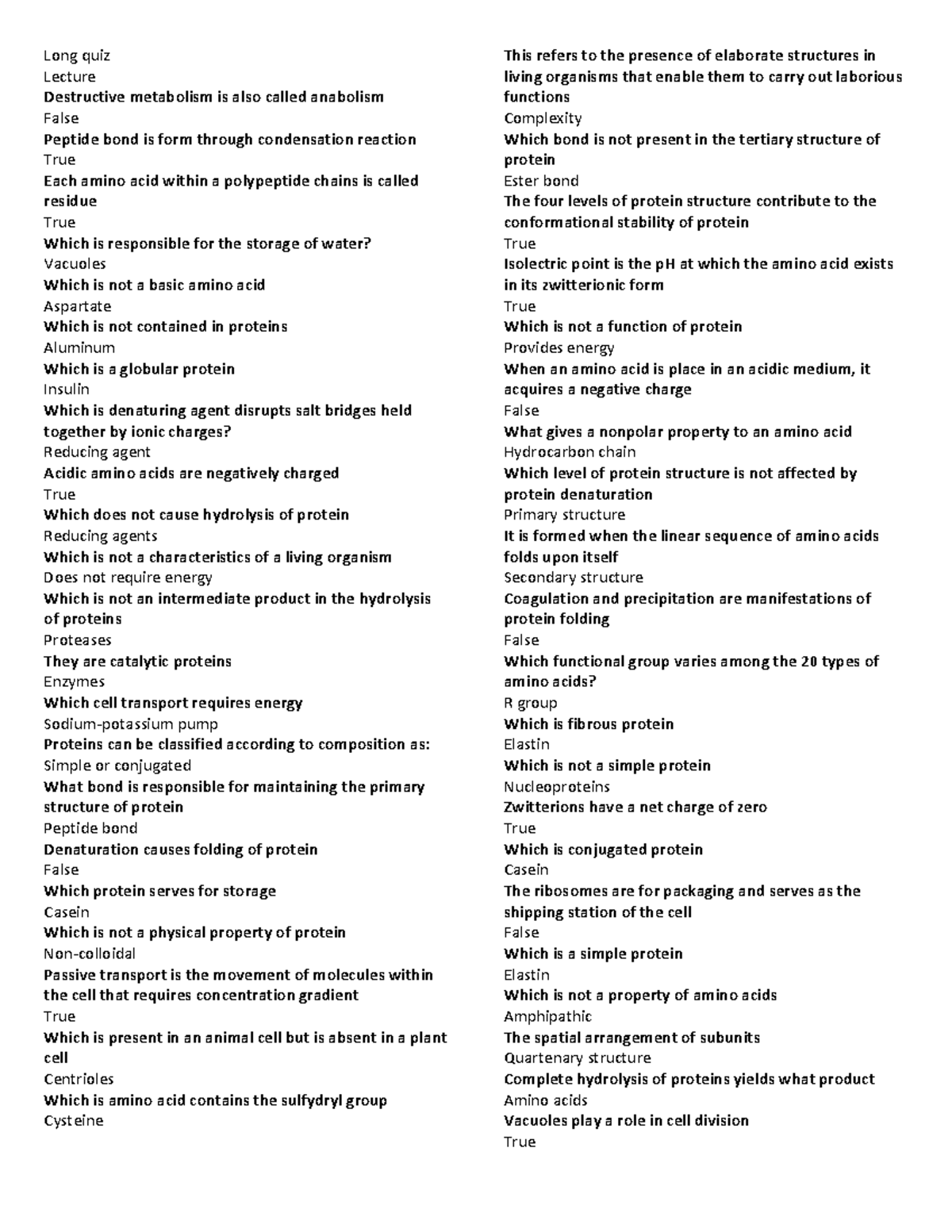 Biochem QUIZ - fun to learn the basic unit of life - Long quiz Lecture ...