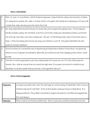 Documentation Rubric SOAP Note - Documentation Rubric: SOAP Health ...