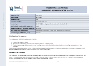 MG2610 Study Guide - Brunel Business School TABLE OF CONTENTS Page ...