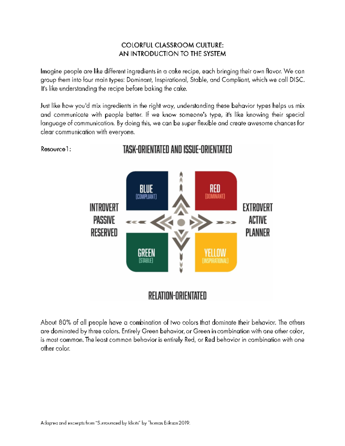 Colorful Classroom Culture Overview - Studocu