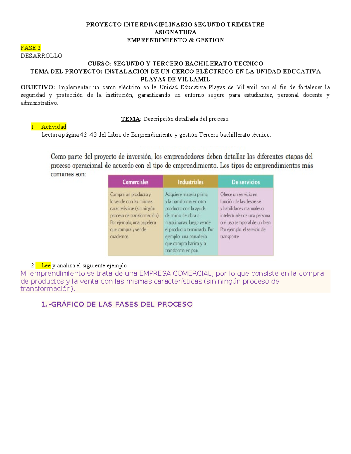 Proyecto Interdisc Segundo T Emprend Tercero B - PROYECTO ...