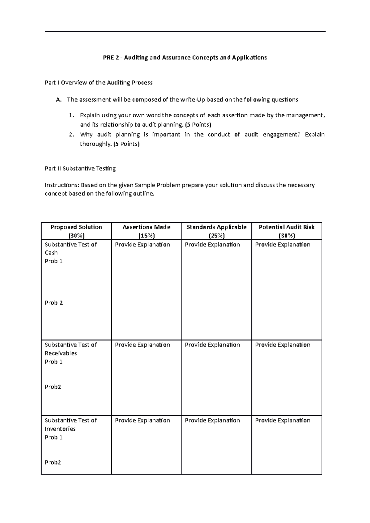 Auditing-Problem-Exam -SYL-_- PRE 2 - Auditing and Assurance Concepts ...