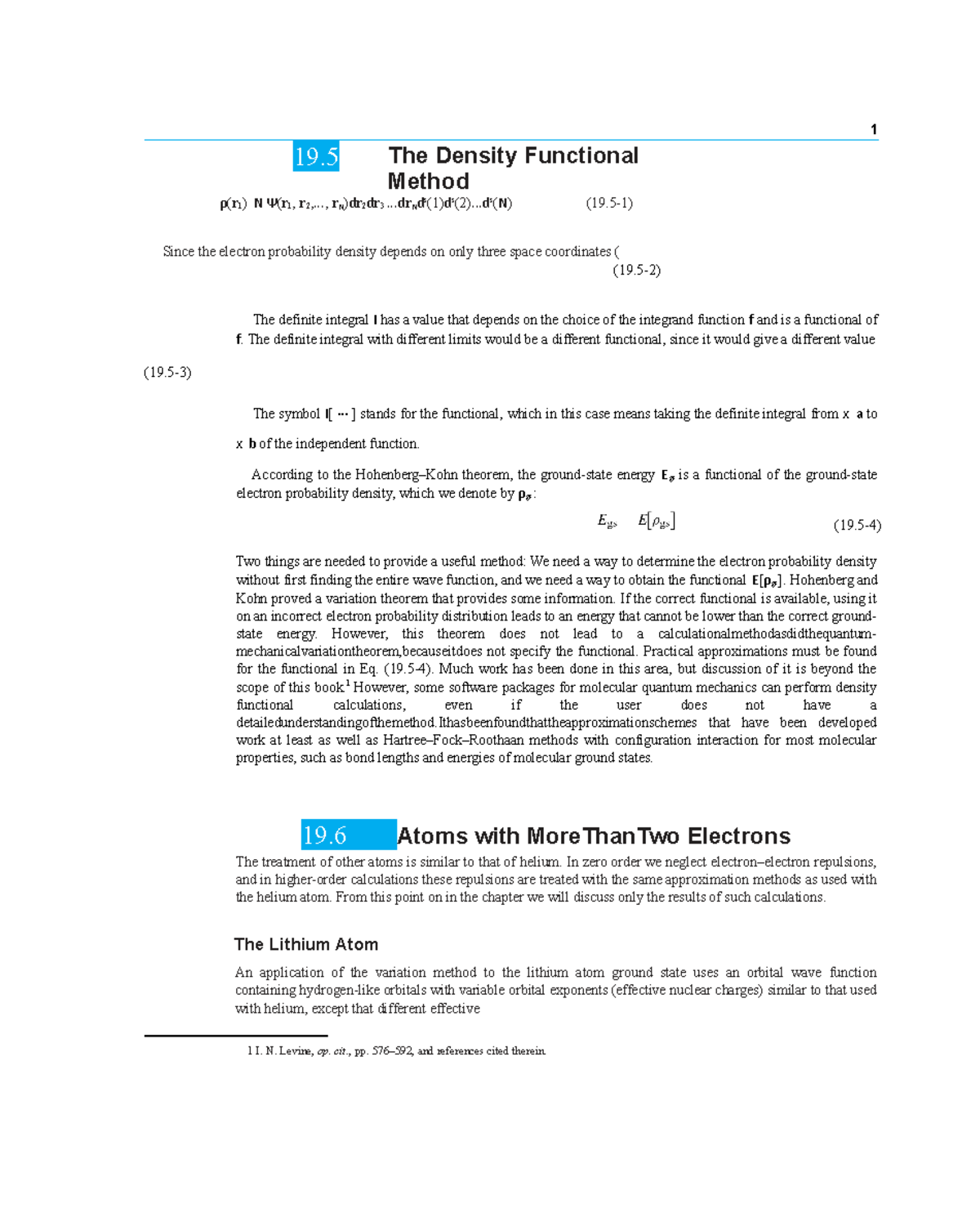 Coordinates Method Lecture Notes 1 19 The Density Functional Method