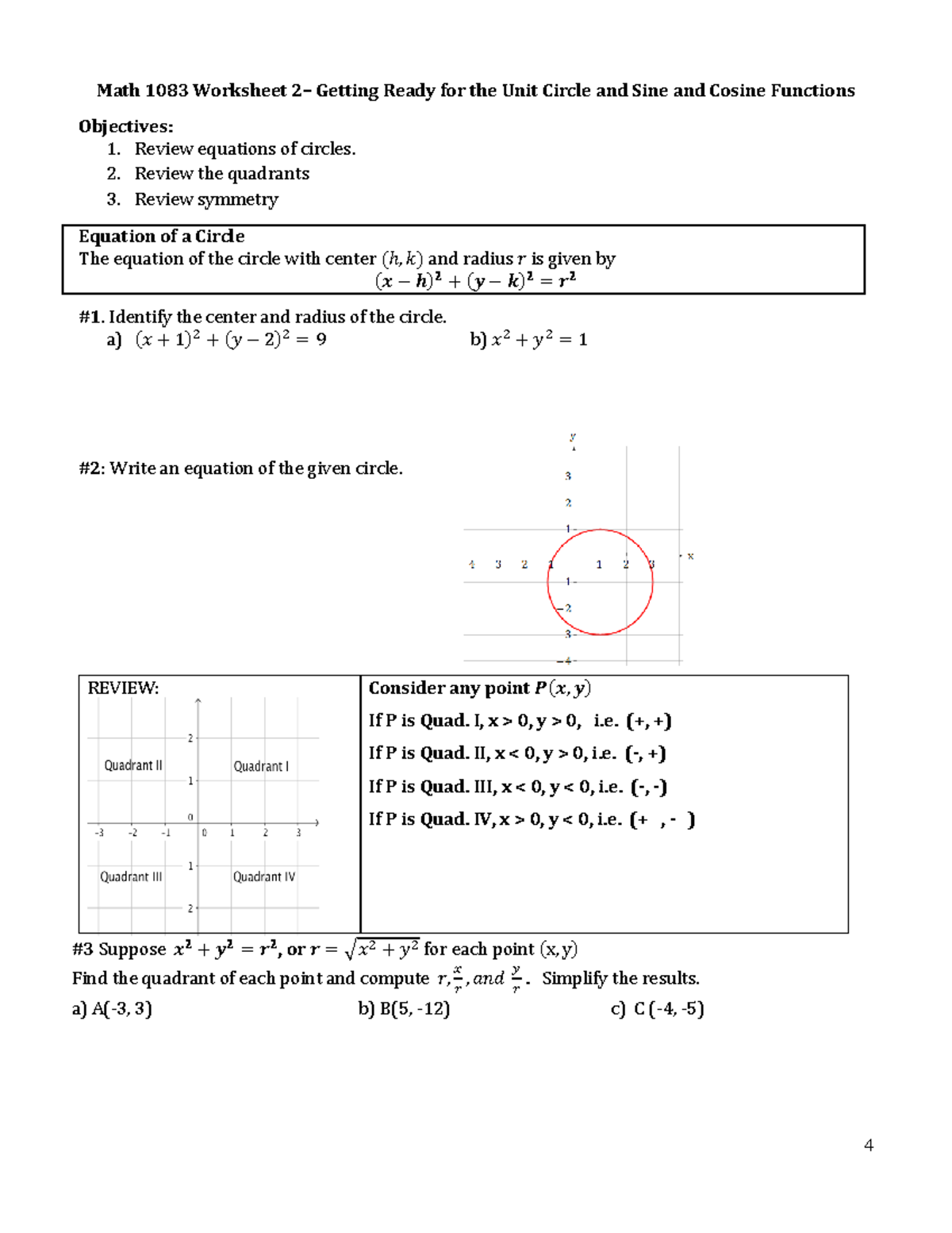 Math 1083 Lab Worksheets 2 - 4 Math 1083 Worksheet 2 – Getting Ready ...