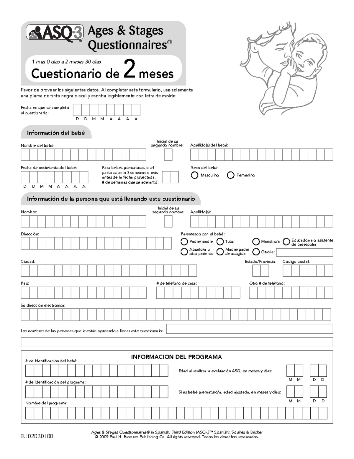 ASQ-3 (02meses) - Ages & Stages Questionnaires® in Spanish, Third ...