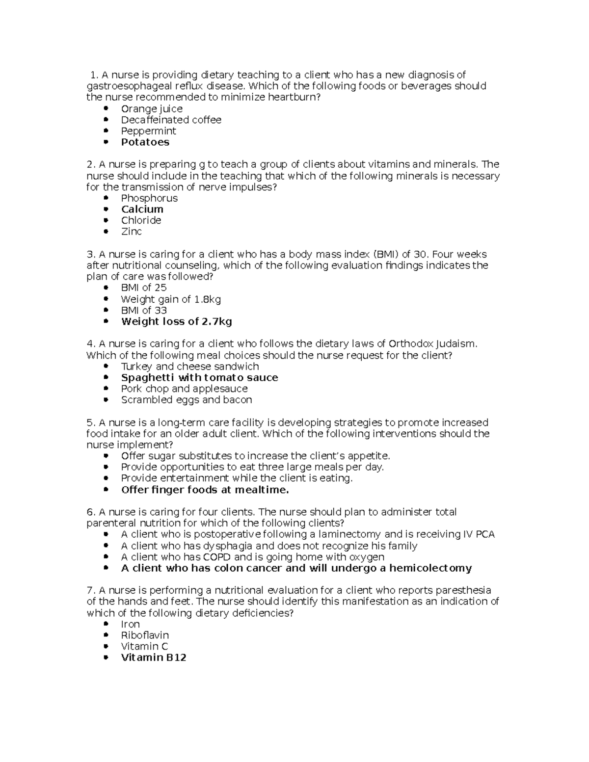 20220205150757 61fe92cdf3f11 nutrition proctored exam - A nurse is ...