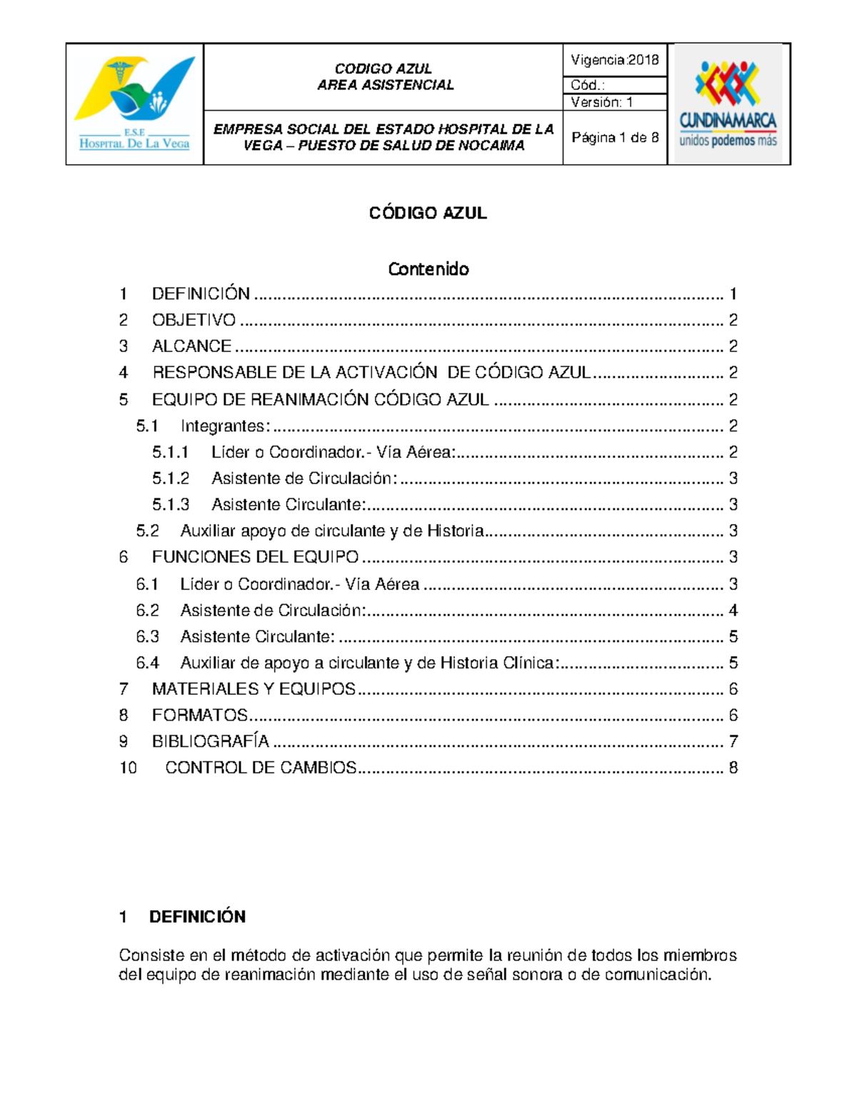 Código-AZUL - Código azul en enfermería - CODIGO AZUL AREA ASISTENCIAL ...