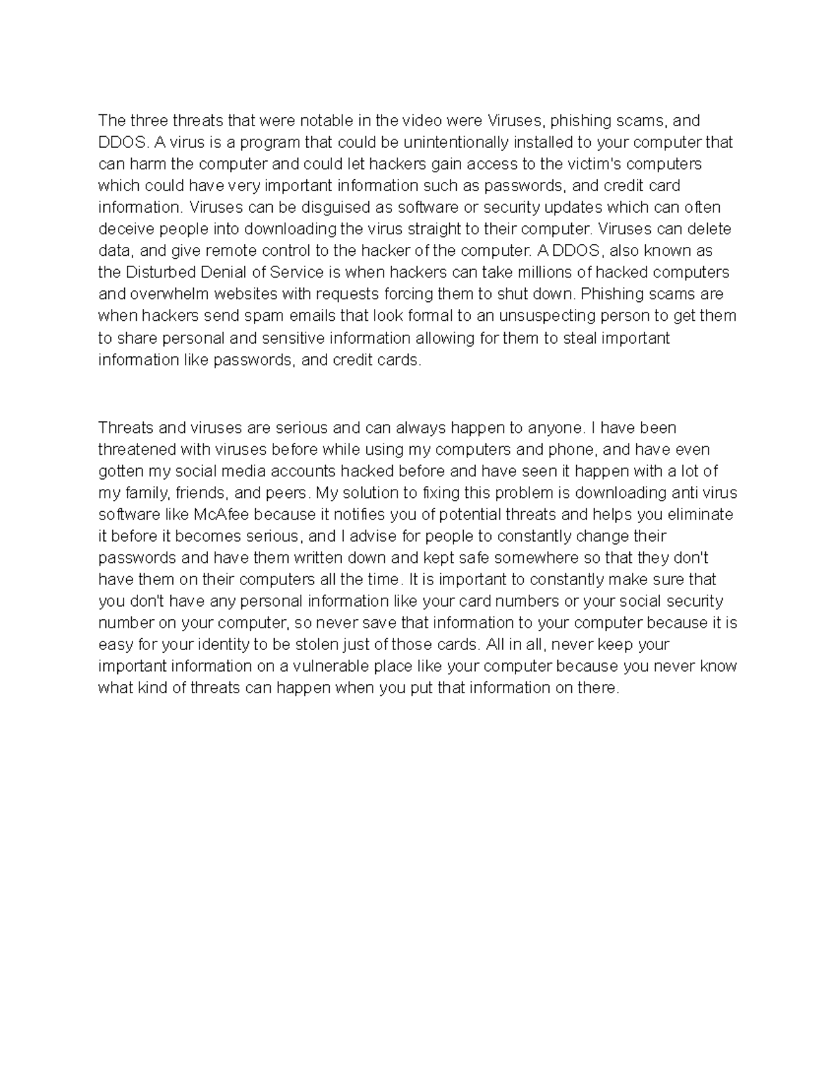 Module 01 Reflection Blog- Cybersecurity Threats - The three threats ...