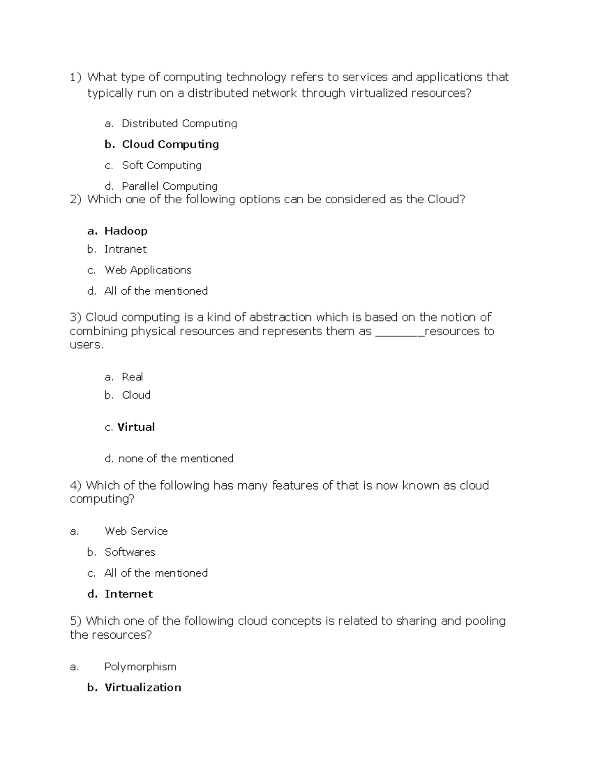MCQ-Cloud - Cloud computing MCQ's - What type of computing technology ...