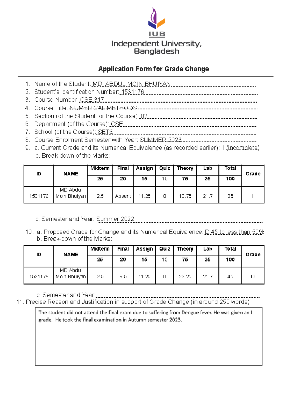GCPrescribed Format 1531176-merged - Application Form for Grade Change ...