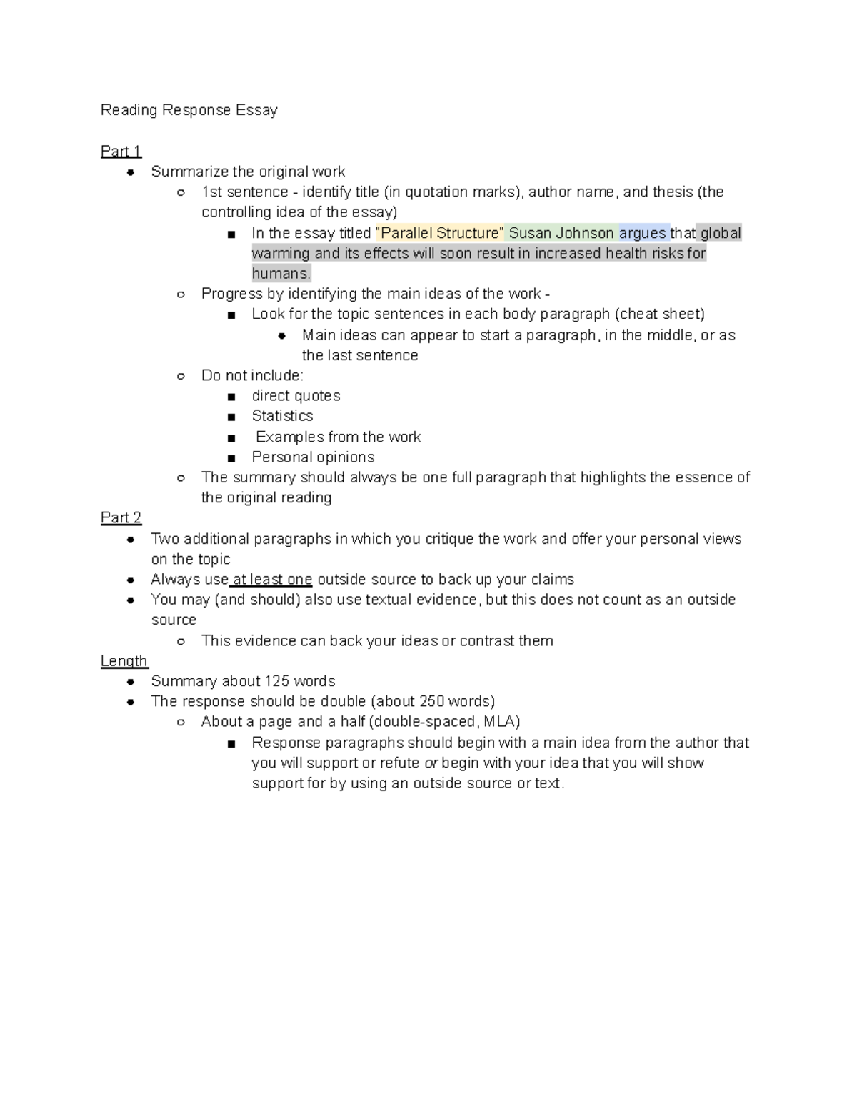 EN 211 Reading Response Essays - Reading Response Essay Part 1 ...