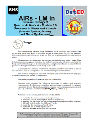 Grade 12 General Biology 2 - GRADE 12 General Biology 2 Quarter 4 ...