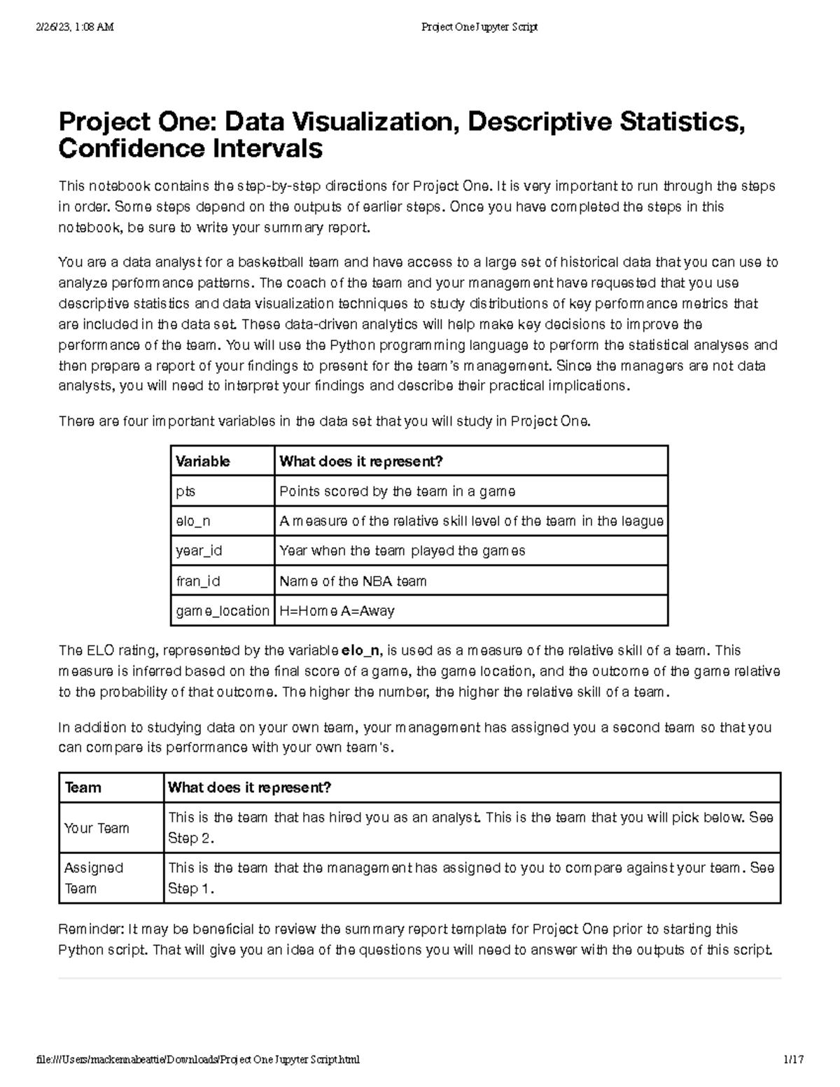 Project One Jupyter Script Beattie Project One Data Visualization Descriptive Statistics 9066