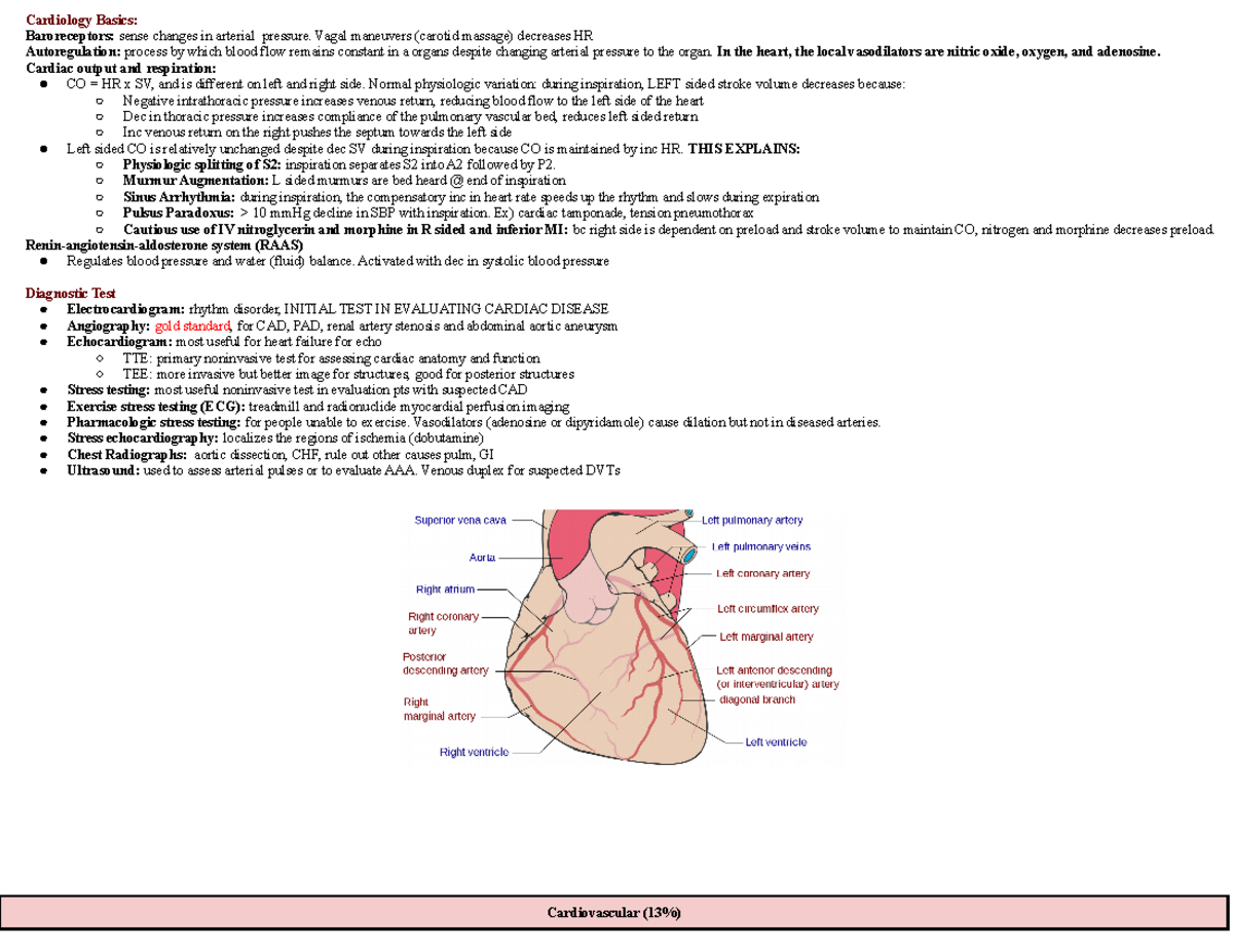 Pance Cardiology - Combination of all notes needed for clinical ...