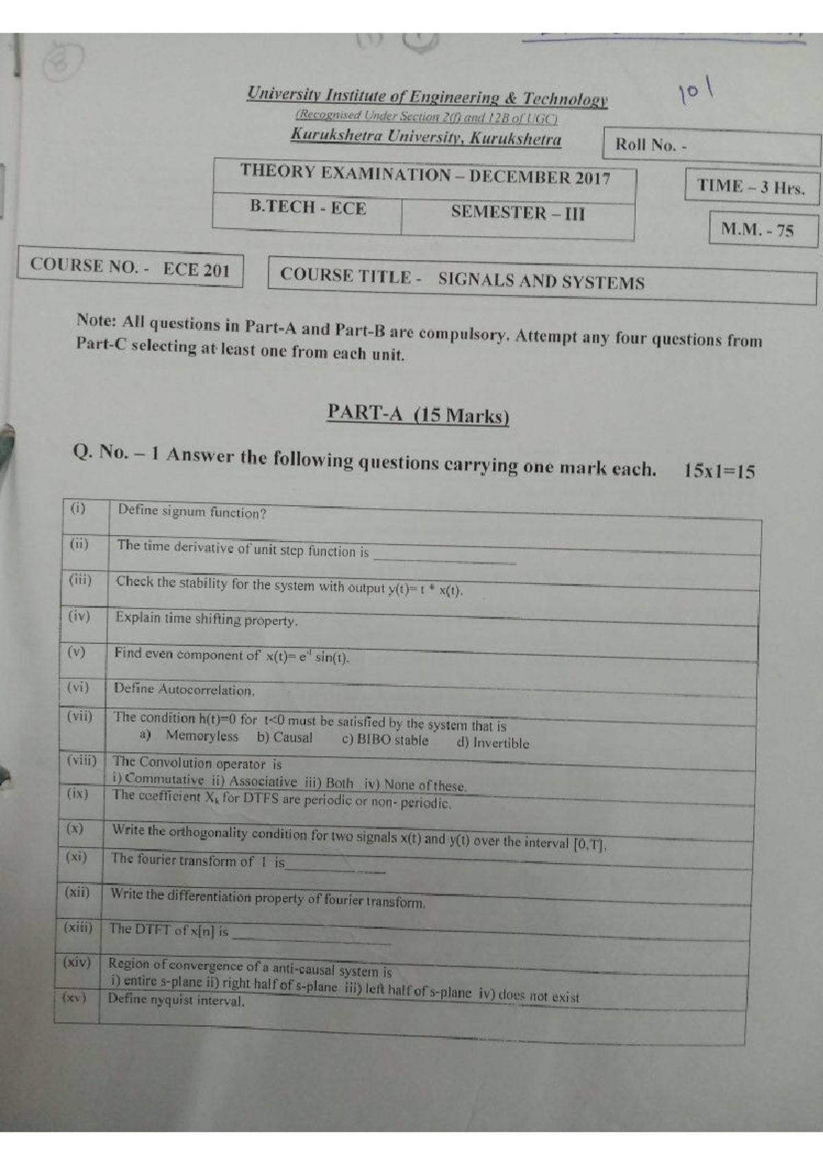 ECE 3rd Semester PYQ - New docs - Biology - Studocu