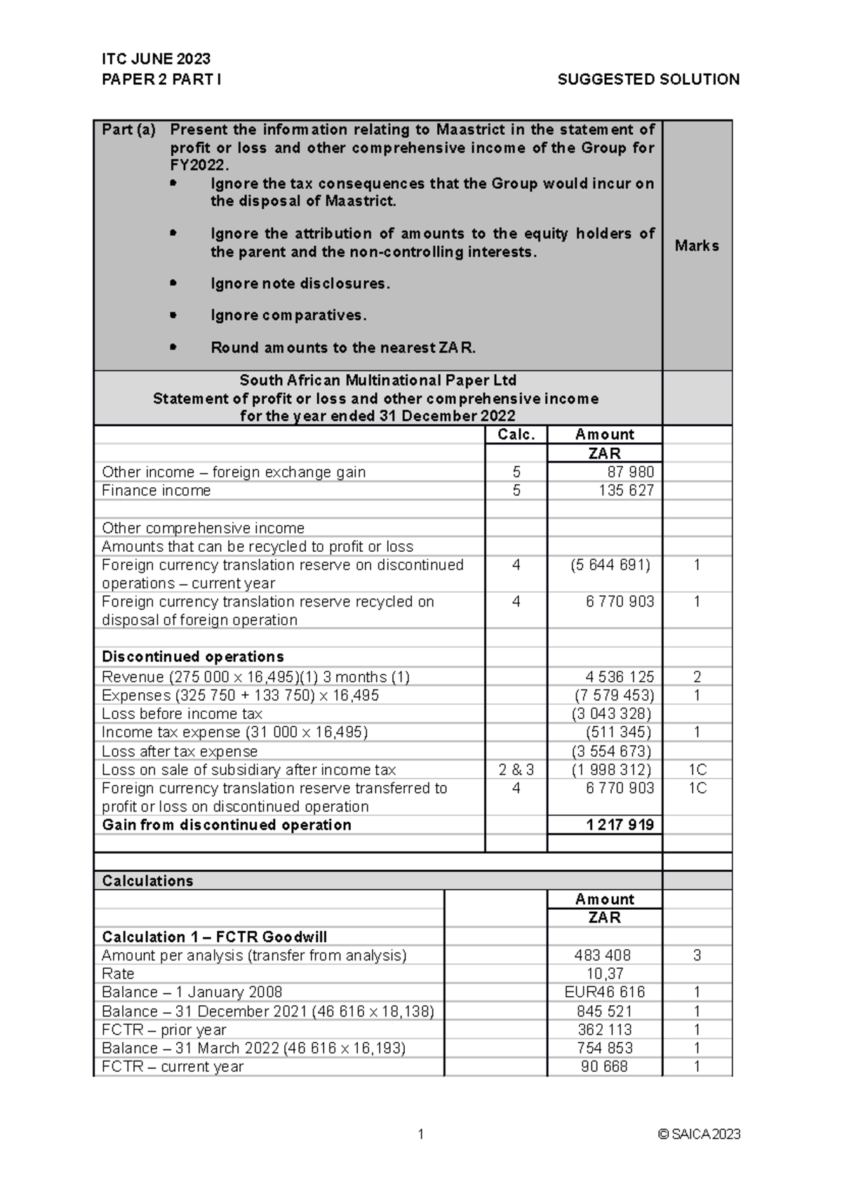 ITC June 2023 Paper 2 Part I Solution SAMP - PAPER 2 PART I SUGGESTED ...
