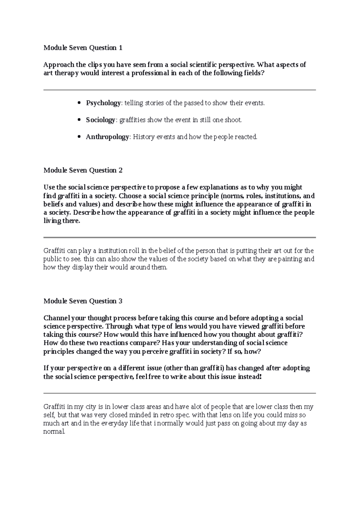 Joshua Eyre SCS 200 Applied Social Sciences - Module Seven Question 1 ...